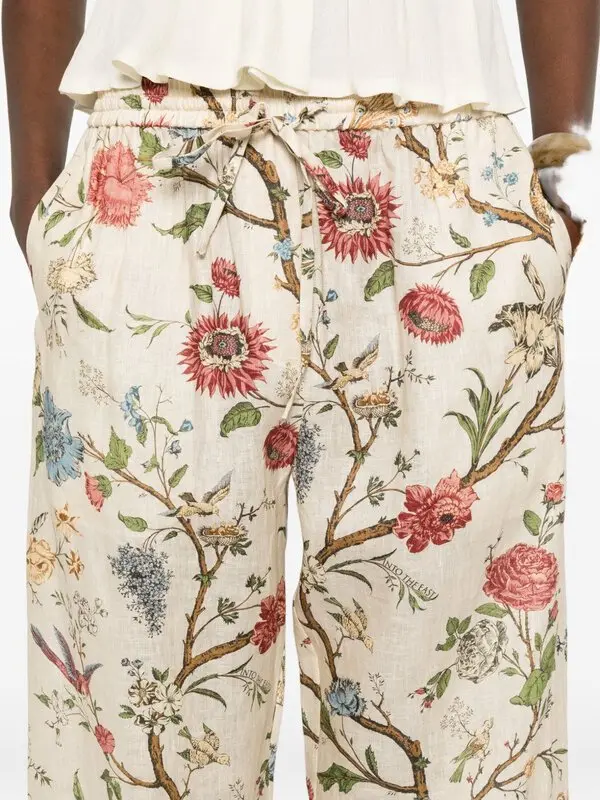 INTO THE EAST Printed Linen Trousers