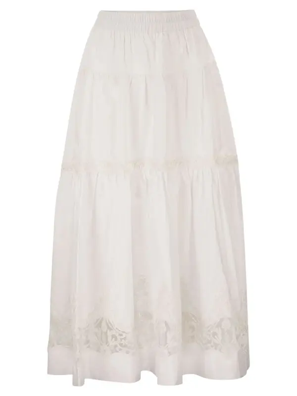 Maurizio Ruffled Midi Skirt