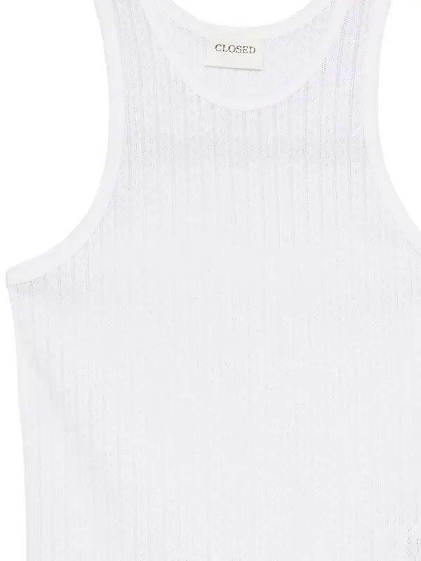 Closed Cotton Tank Top - White