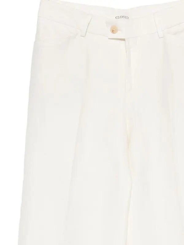 Closed Linen Blend Trousers - White
