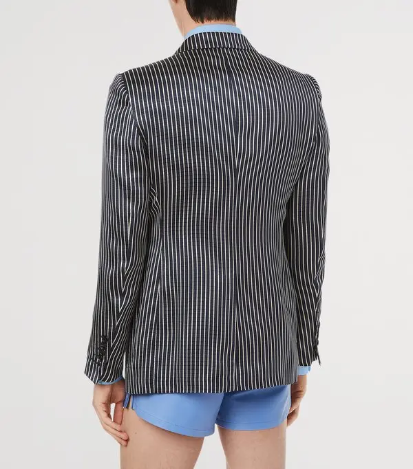 TOM FORD Silk Stripe Single-breasted Blazer