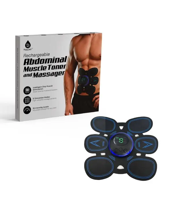 PURSONIC Rechargeable Abdominal Muscle Toner & Massager - Black