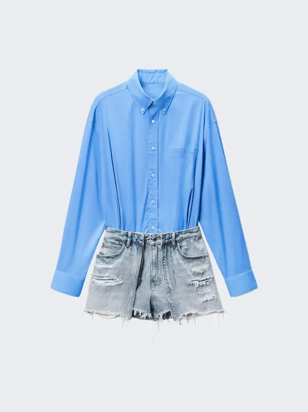 Alexander Wang Prestyled Button Down Skort Romper