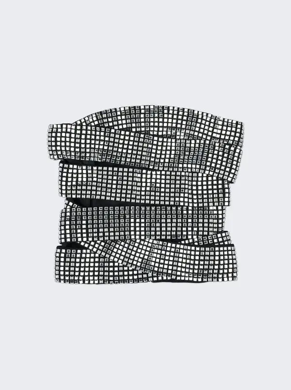 AREA Crystal Embellished Bustier Top - Silver