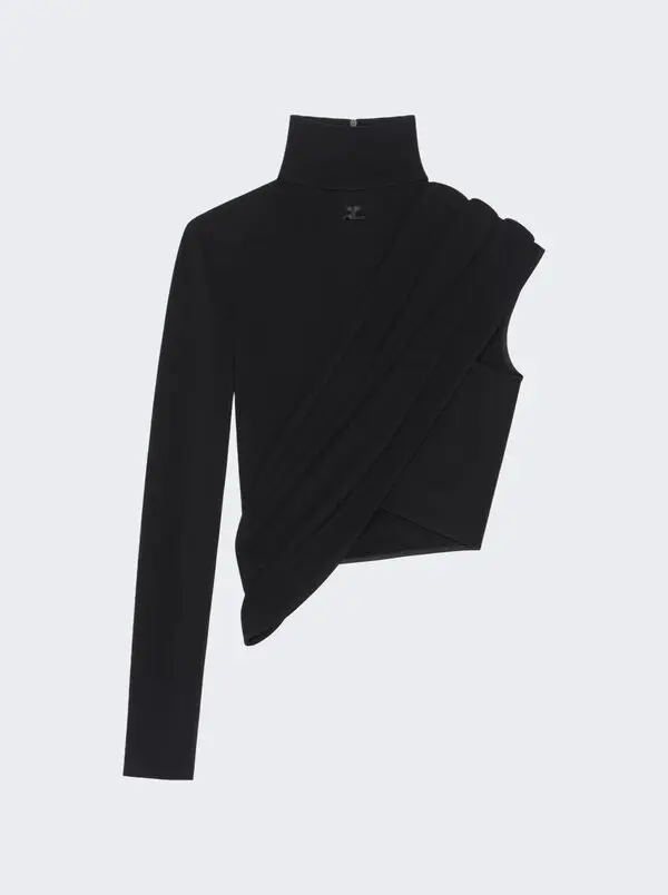 COURRÃ¨GES Asymmetrical Twist Jersey Top