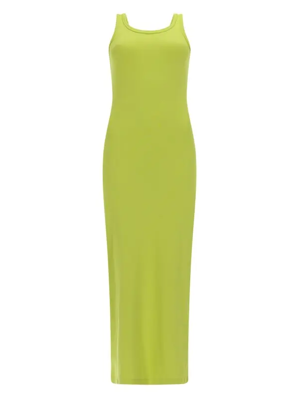 MSGM Viscose Long Dress - Yellow