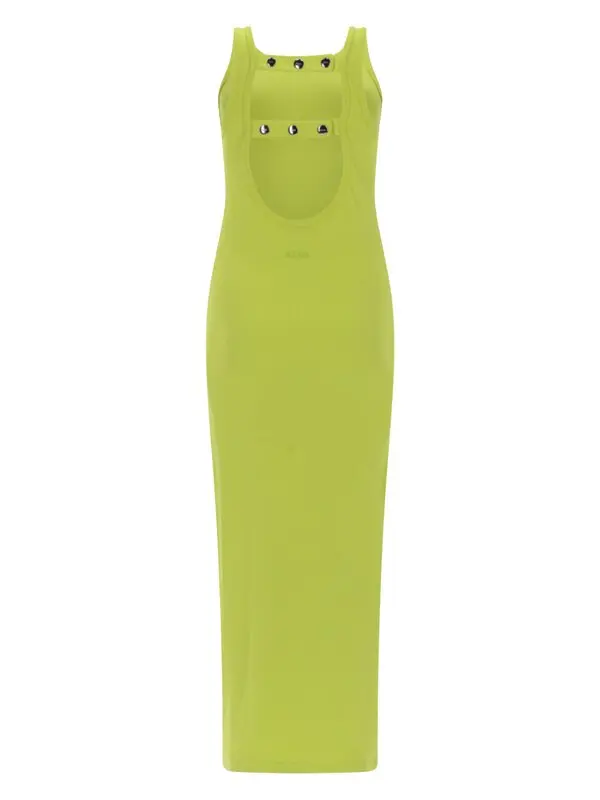 MSGM Viscose Long Dress - Yellow