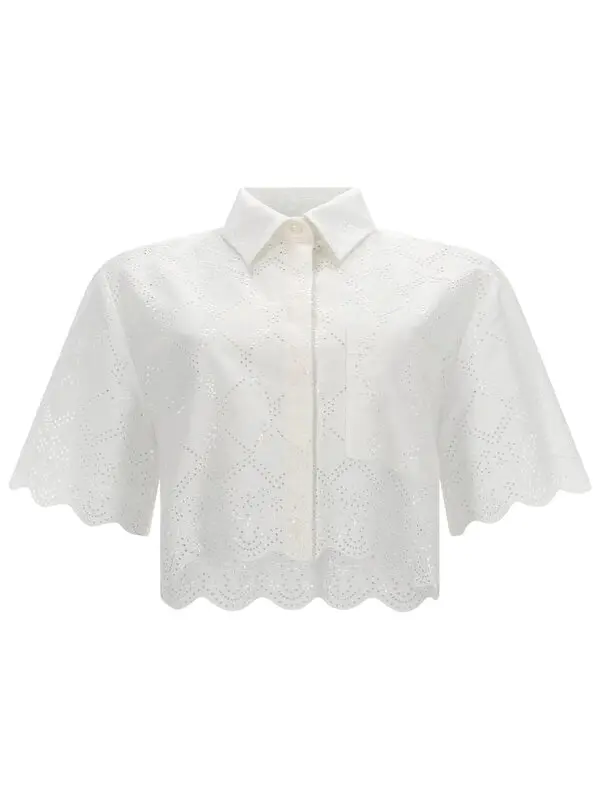 MSGM Camicia Con Motivo Traforato