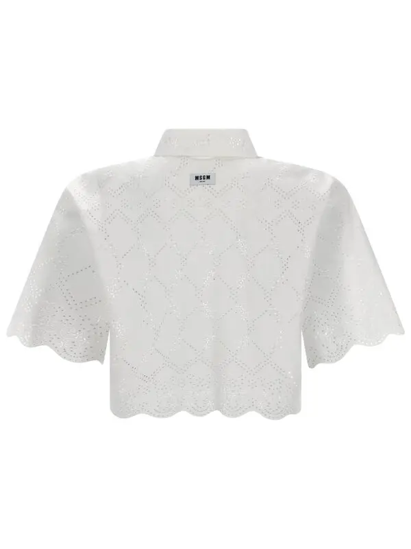 MSGM Camicia Con Motivo Traforato