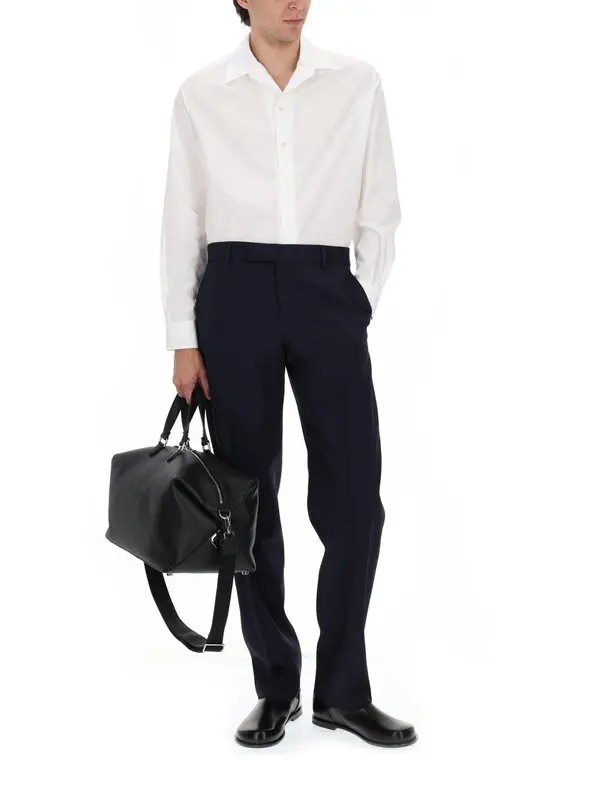 Fendi Pantalone In Tela Di Lana - Blue