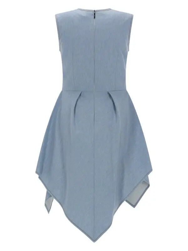 MSGM Denim Dress With Asymmetrical Skirt