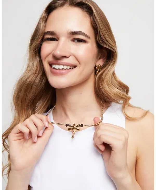 UNODE50 18k -plated Dragonfly Pendant Necklace - Gold