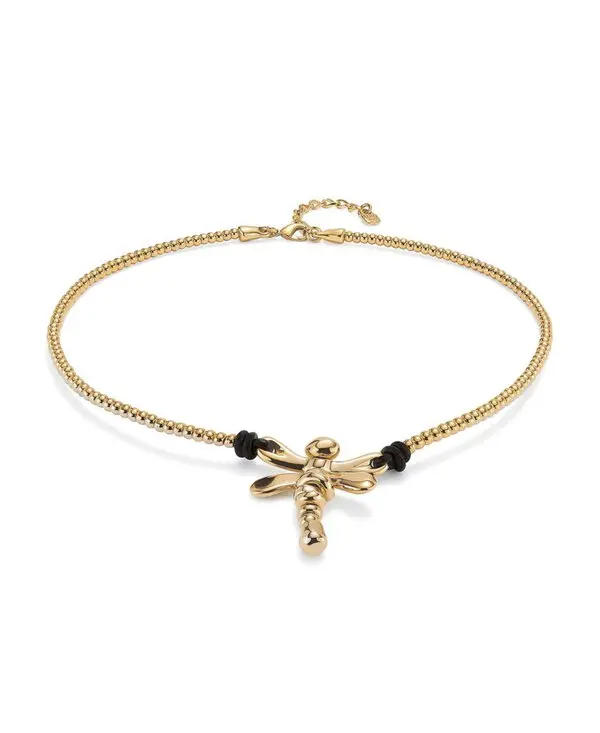 UNODE50 18k -plated Dragonfly Pendant Necklace - Gold