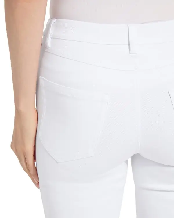 Lyssé Billie High Rise Cropped Straight Jeans With Eyelet Detail - White