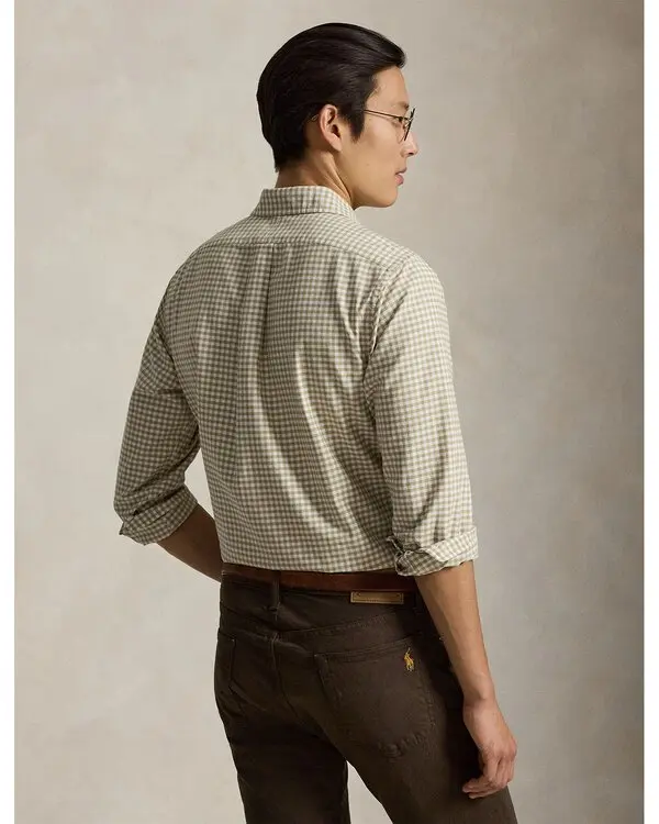 Polo Ralph Lauren Classic Fit Gingham Oxford Shirt - Beige/white