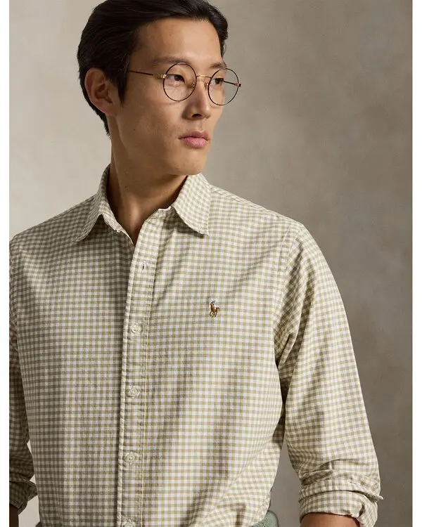 Polo Ralph Lauren Classic Fit Gingham Oxford Shirt - Beige/white