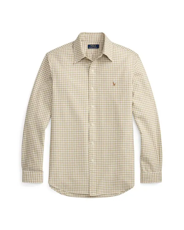 Polo Ralph Lauren Classic Fit Gingham Oxford Shirt - Beige/white