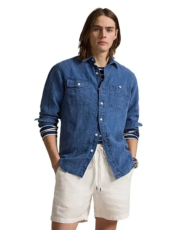 Polo Ralph Lauren Classic Fit Indigo Linen Workshirt