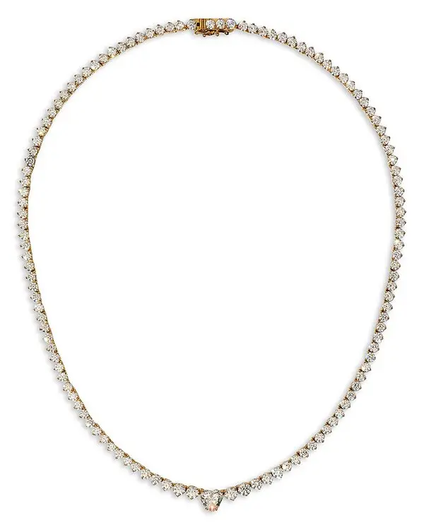 Nadri Astrid Cubic Zirconia Heart Tennis Necklace - Gold