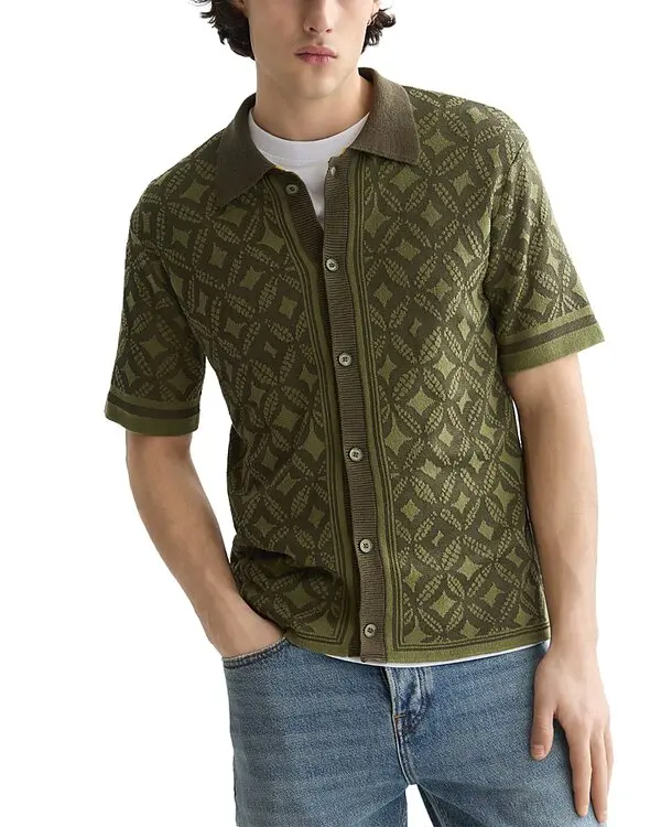 Scotch & Soda Jacquard Knit Patterned Shirt - Tiles Flow