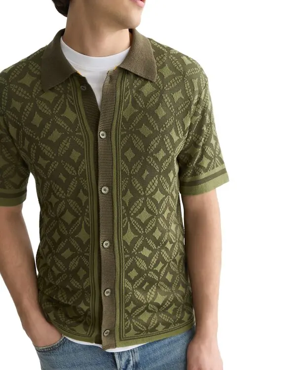 Scotch & Soda Jacquard Knit Patterned Shirt - Tiles Flow