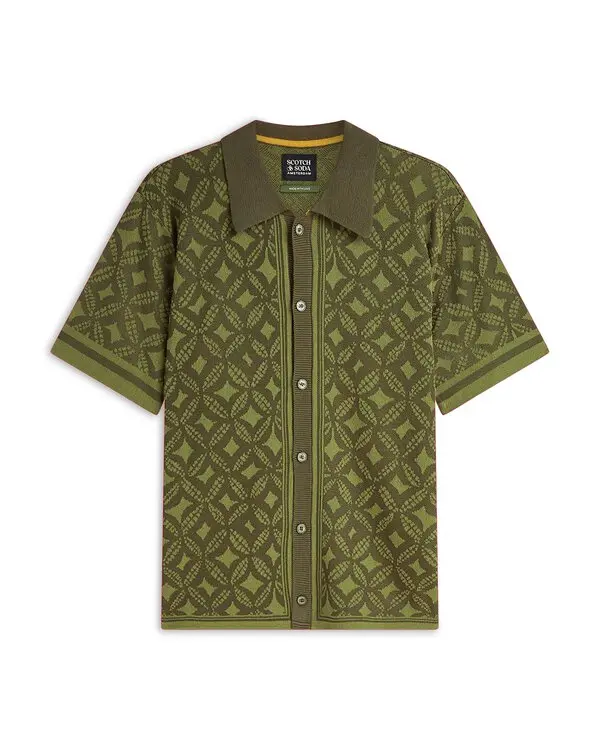 Scotch & Soda Jacquard Knit Patterned Shirt - Tiles Flow