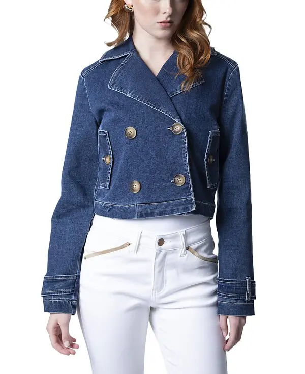 BLUE REVIVAL Lana Cropped Trench