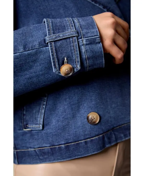 BLUE REVIVAL Lana Cropped Trench