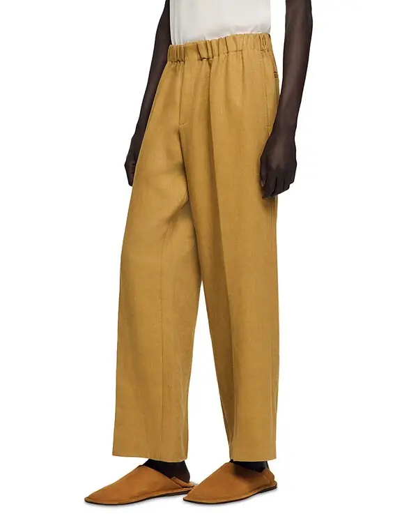Sandro Alpha Wide Leg Elastic Trousers - Nut