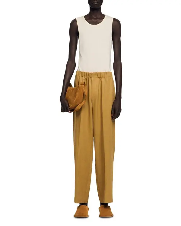 Sandro Alpha Wide Leg Elastic Trousers - Nut