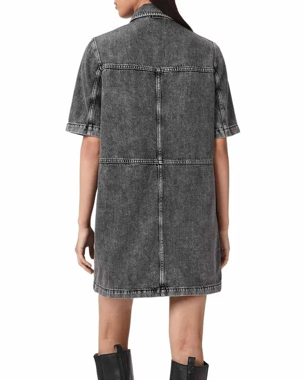 ALLSAINTS Rock Denim Shirt Dress - Washed Grey