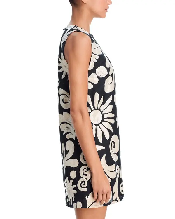 CALA DE LA CRUZ Loren Mini Dress With Floral Print And Sequins