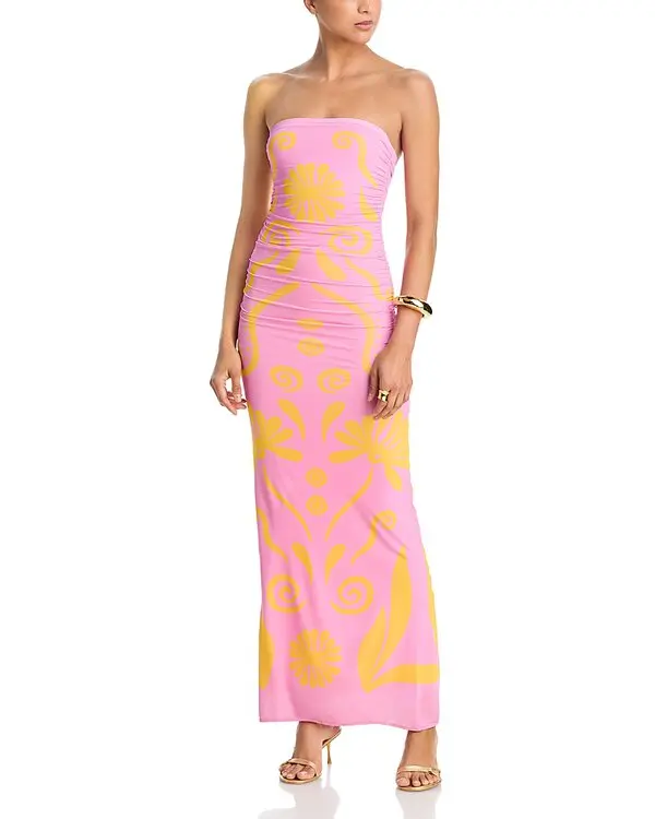 CALA DE LA CRUZ Daphne Printed Maxi Dress - Aiuolerosa