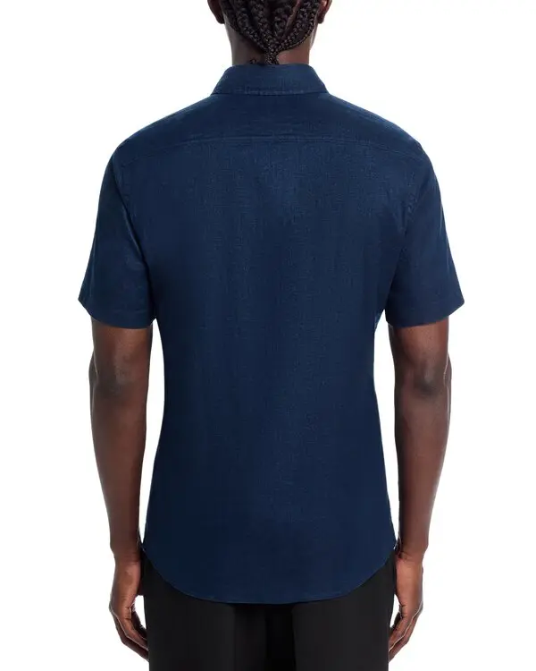 BOSS Roan Slim Fit Kent Collar Shirt - Dark Blue