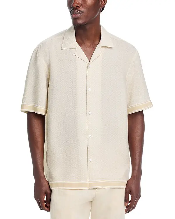 BOSS C-lars Camp Collar Casual Button Shirt - Open Beige