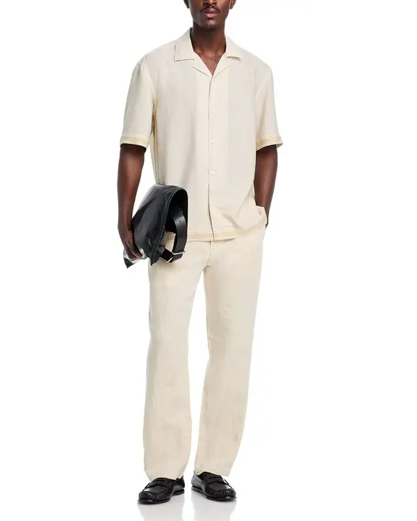 BOSS C-lars Camp Collar Casual Button Shirt - Open Beige