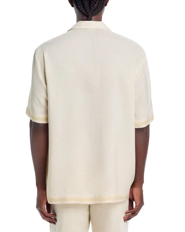 BOSS C-lars Camp Collar Casual Button Shirt - Open Beige