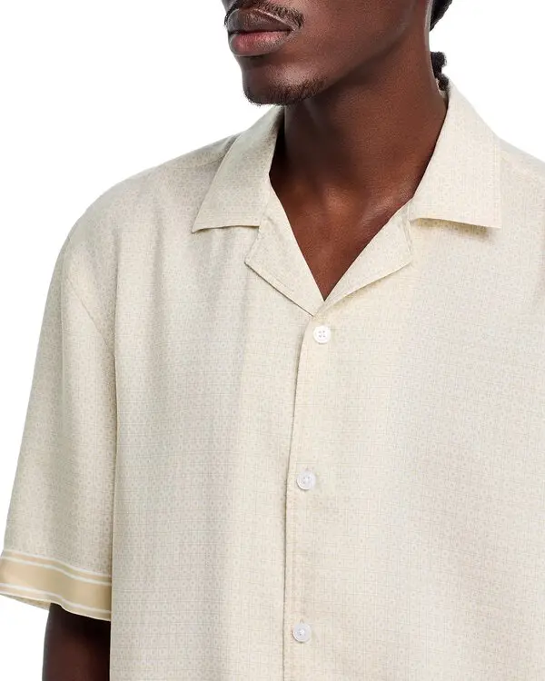BOSS C-lars Camp Collar Casual Button Shirt - Open Beige