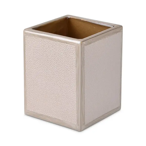 MIKE & ALLY Faux Brush Holder - Shagreen Putty