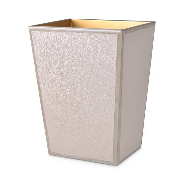 MIKE & ALLY Faux Waste Basket - Shagreen Putty