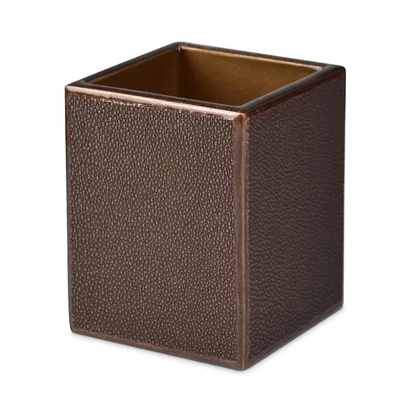 MIKE & ALLY Faux Brush Holder - Shagreen Bronze