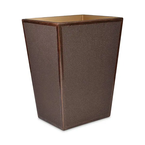 MIKE & ALLY Faux Waste Basket - Shagreen Bronze