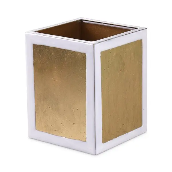 MIKE & ALLY Savoy Leaf Brush Holder - Gold