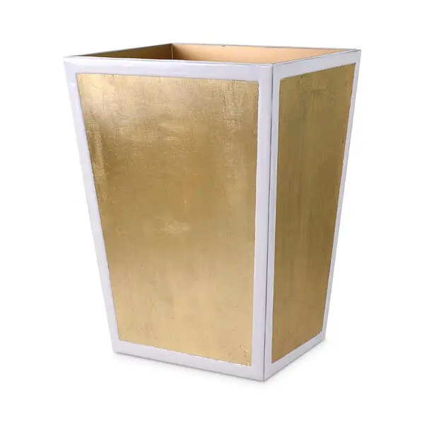 MIKE & ALLY Savoy Leaf Waste Basket - Gold