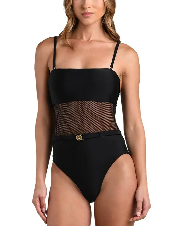 L'Agence Tory Bandeau Mesh One Piece Swimsuit