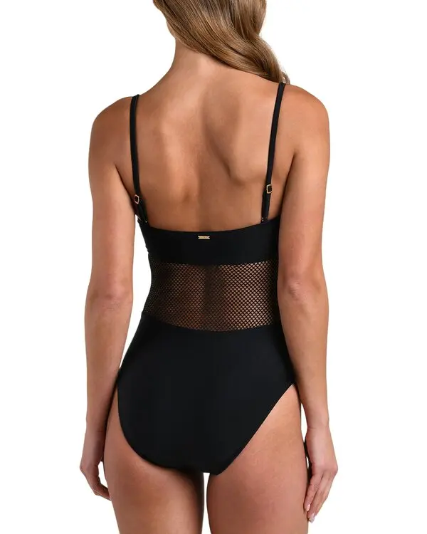 L'Agence Tory Bandeau Mesh One Piece Swimsuit