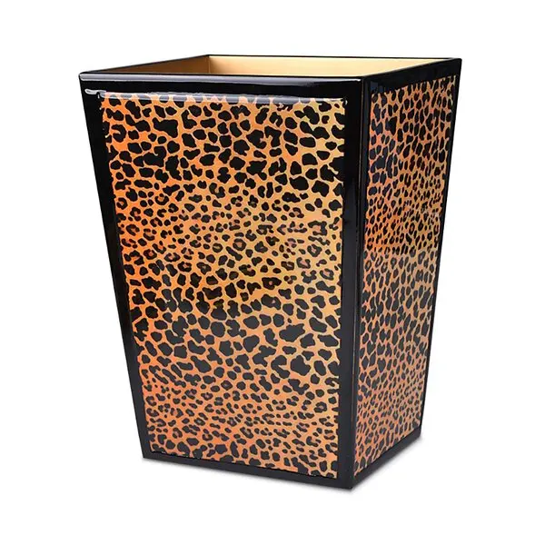 MIKE & ALLY Congo Waste Basket And Liner - Leopard