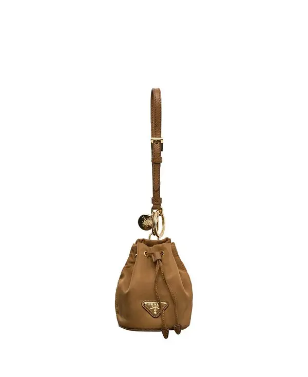 Prada Mini Icon Re-nylon Keychain Charm - Brown