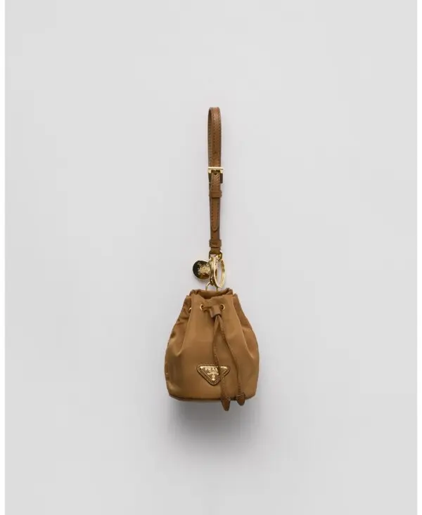 Prada Mini Icon Re-nylon Keychain Charm - Brown