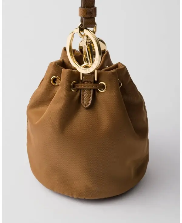 Prada Mini Icon Re-nylon Keychain Charm - Brown